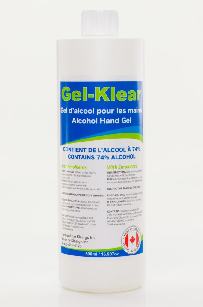 Gel-Klear - Alcohol Hand Gel, 500ml - Contains 74% alcohol - Kleargo