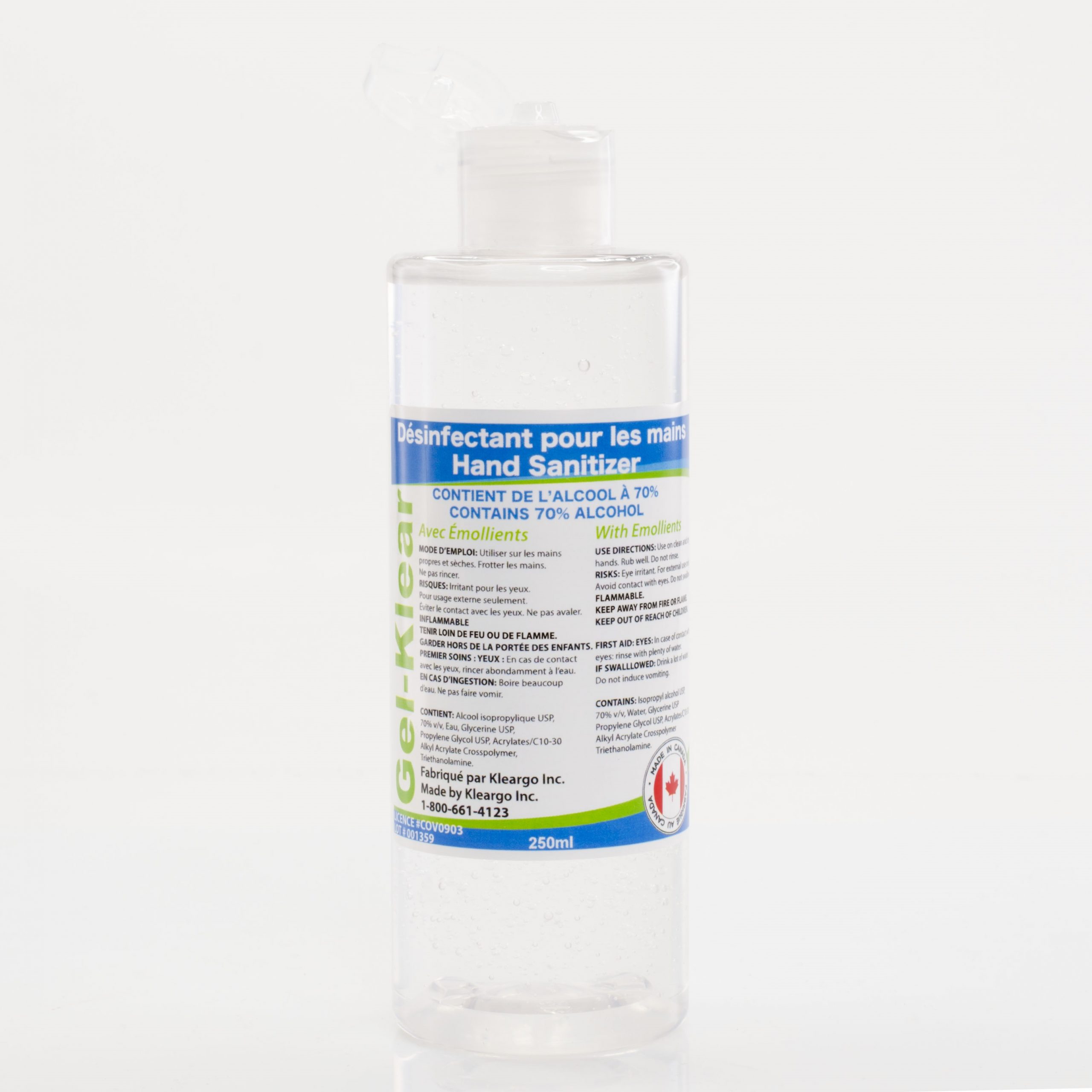 Gel-Klear - Hand Sanitizer with Flip Cap, 250ml - Contains 70% alcohol ...