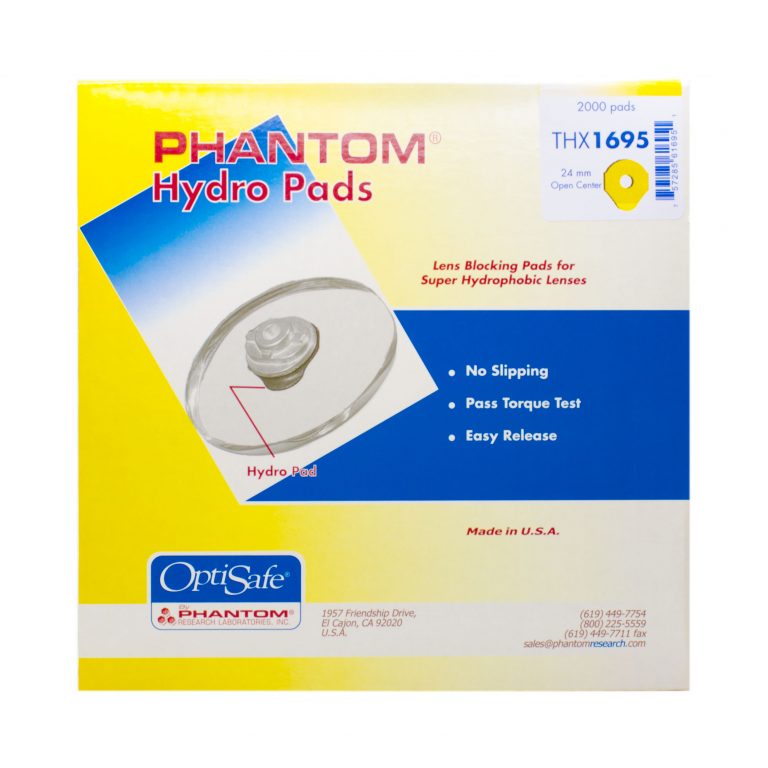 OptiSafe® Hydrophobic Lens Blocking Pads, 24mm round with 7mm center ...