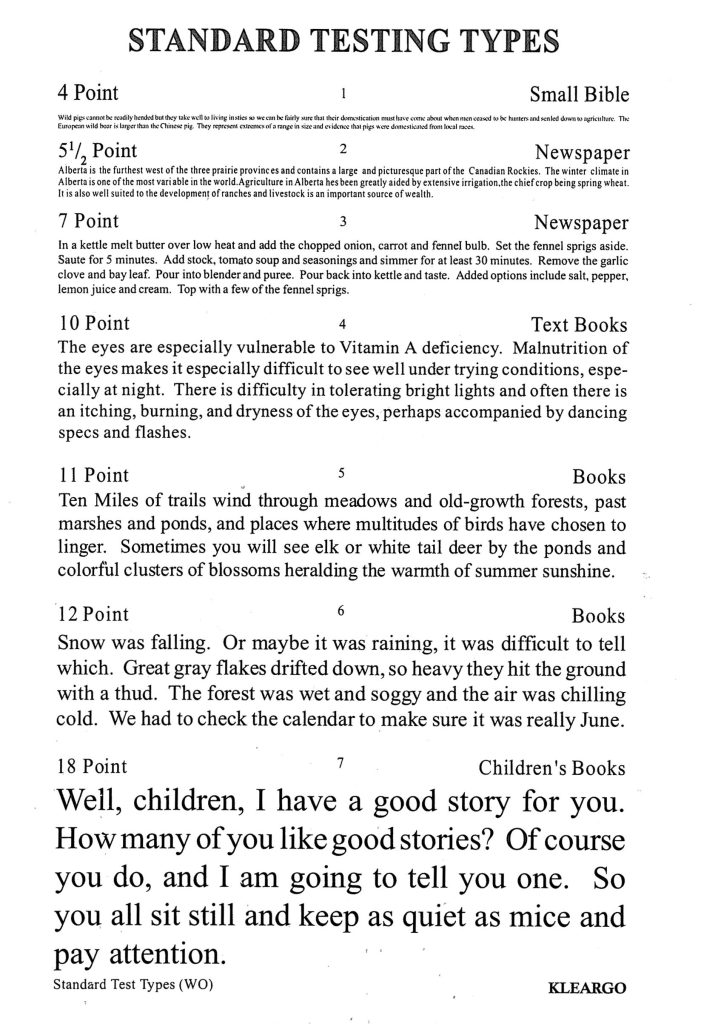 Standard Reading Card - Kleargo